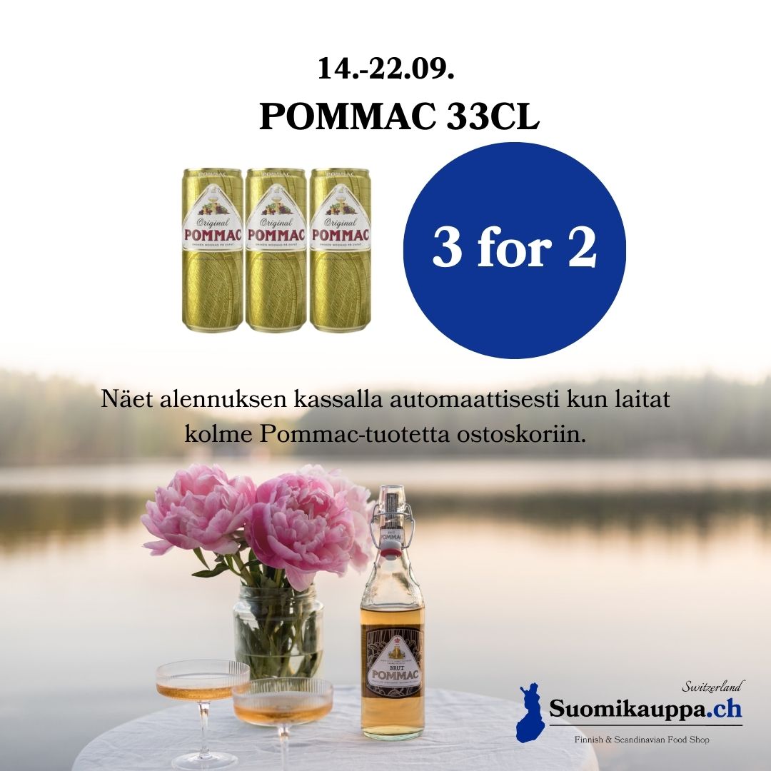 14.-27.09. Pommac 330ml erikoistarjous 3 for 2 – Suomikauppa Switzerland