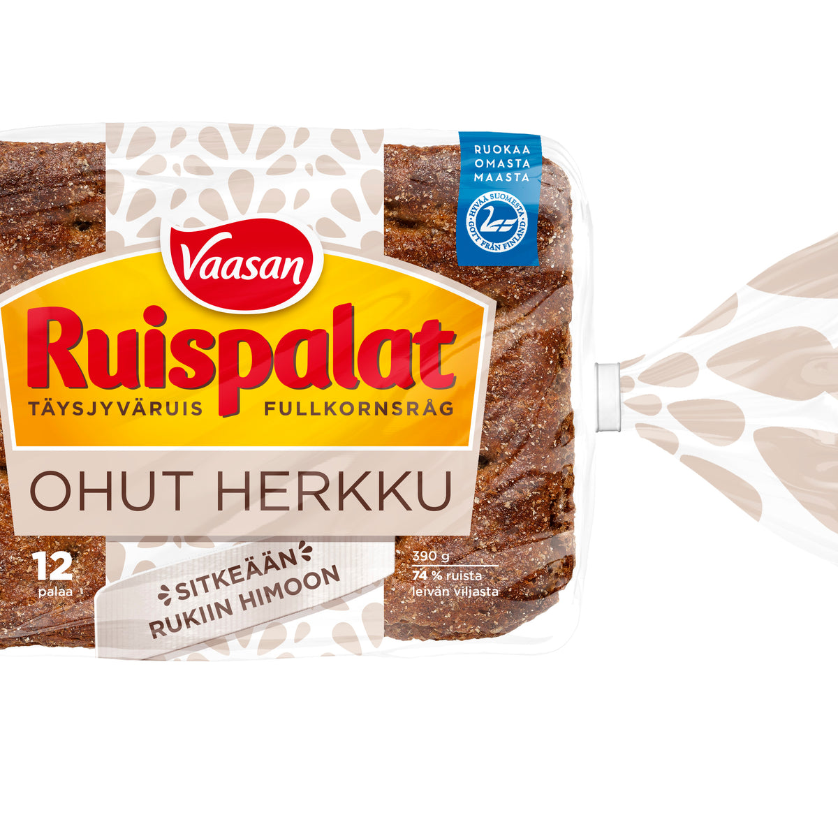 Vaasan Ruispalat Thin Delicacy 390 g 12 pcs whole grain rye bread ...